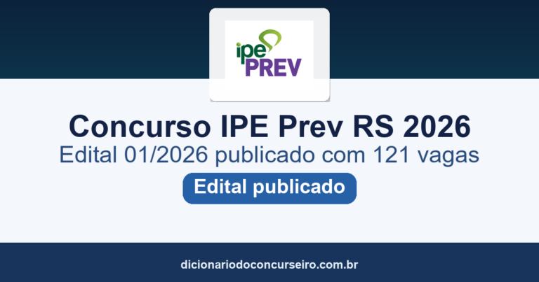 Concurso IPE Prev RS 2026: edital 01/2026 publicado com 121 vagas ...
